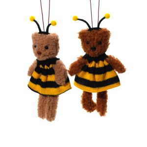 BUNNY HOPS FLEECY TEDDY BEAR IN BEE COSTUME HANGER 2 ASST